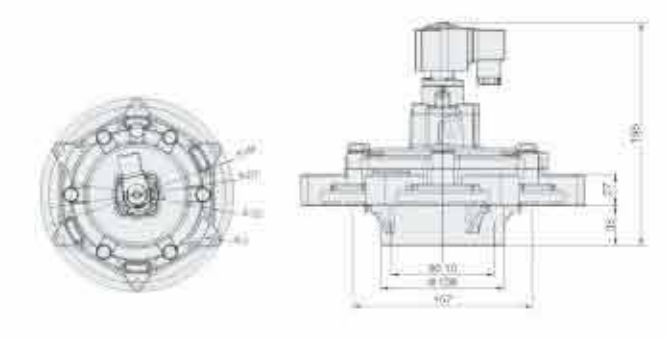 Easy Maintenance Pneumatic Pulse Valve Submerged R Type Airproof DN76