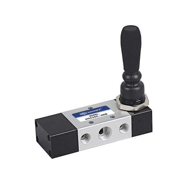 5 / 2 Way 4 H Pneumatic Manual Valve Hand Operated Air Valve With Lock / Spring Return