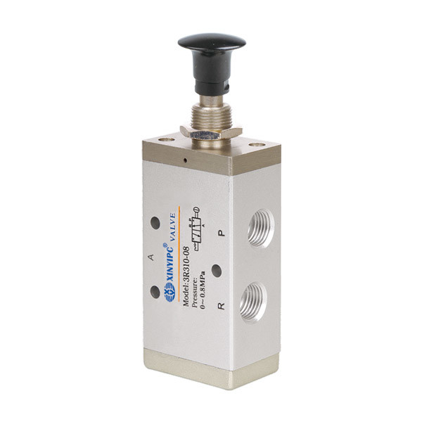 3 / 2 Way Pneumatic Manual Valve 3R Single Head Hand Operated Air ...