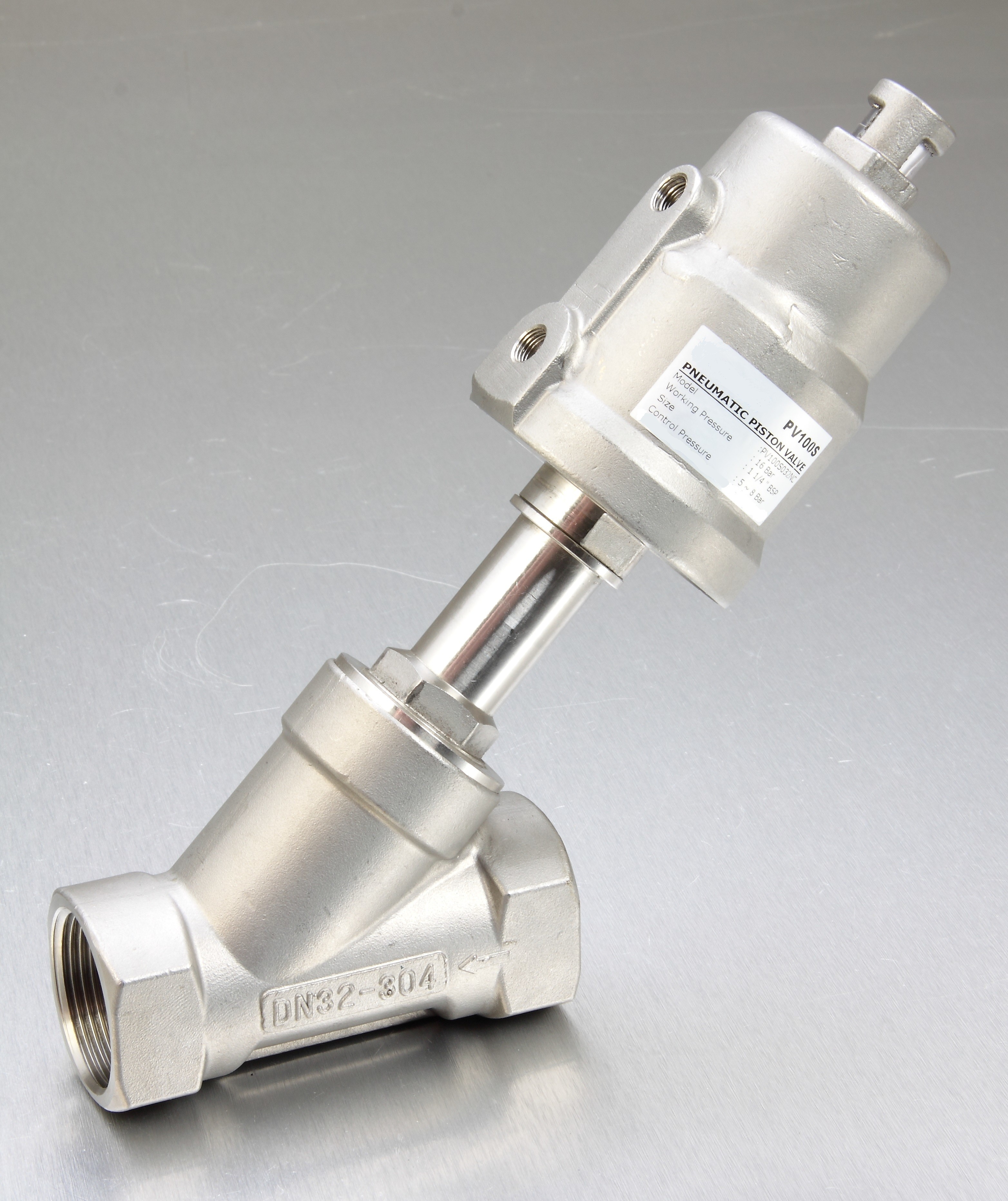 Stainless Steel Angle Valve , PV700 2 / 2 Way Angle Valve For Liquids ...